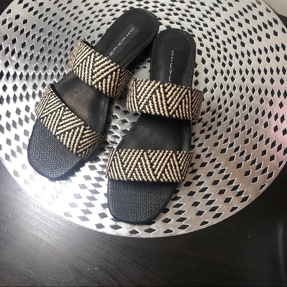 Steven By Steve Madden | Shoes | Steven Slider Black And White Sandal ...